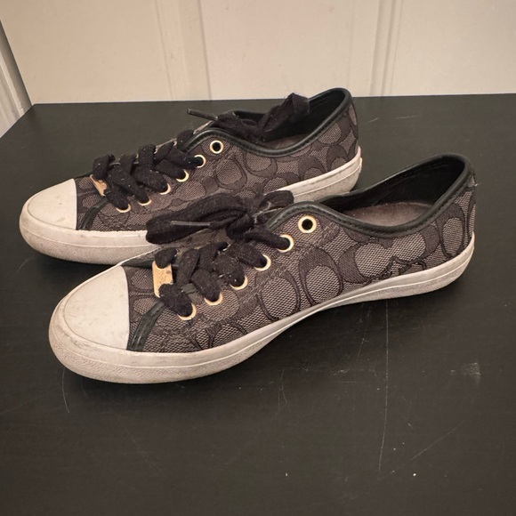 Coach | Shoes | Coach Empire Logo Low Top Sneaker Shoe Size 55 Black ...